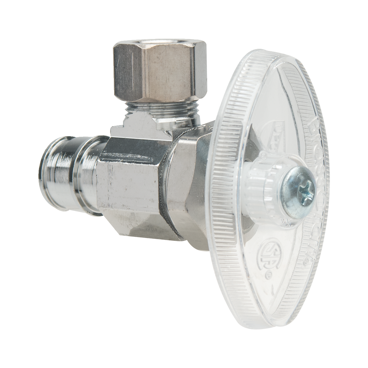 1/2 in. Nom Cold Expansion PEX Barb x 3/8 in. O.D. Comp Angle Stop ...