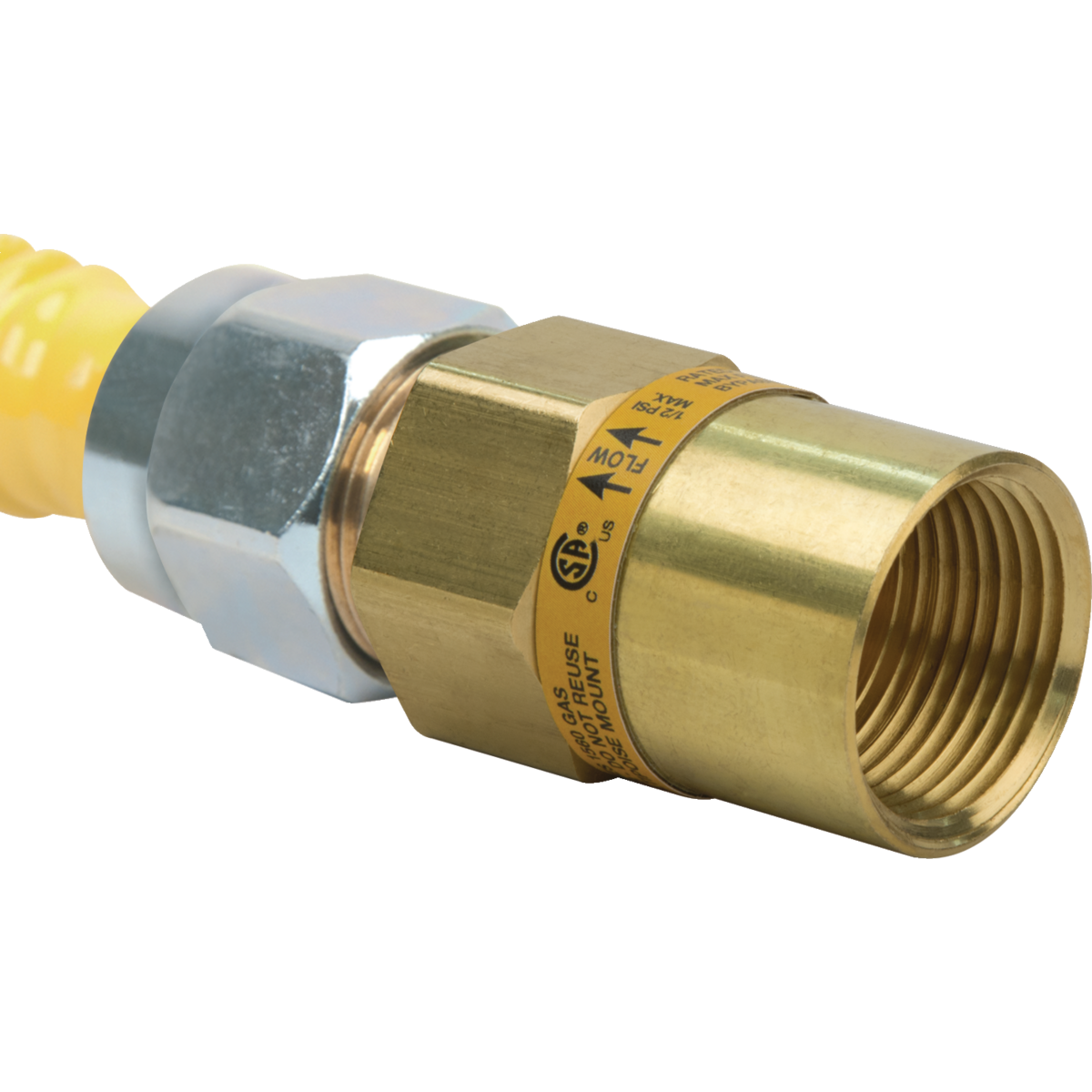 3/4 in. FIP x 3/4 in. FIP Stainless Steel Gas Connector with Safety ...