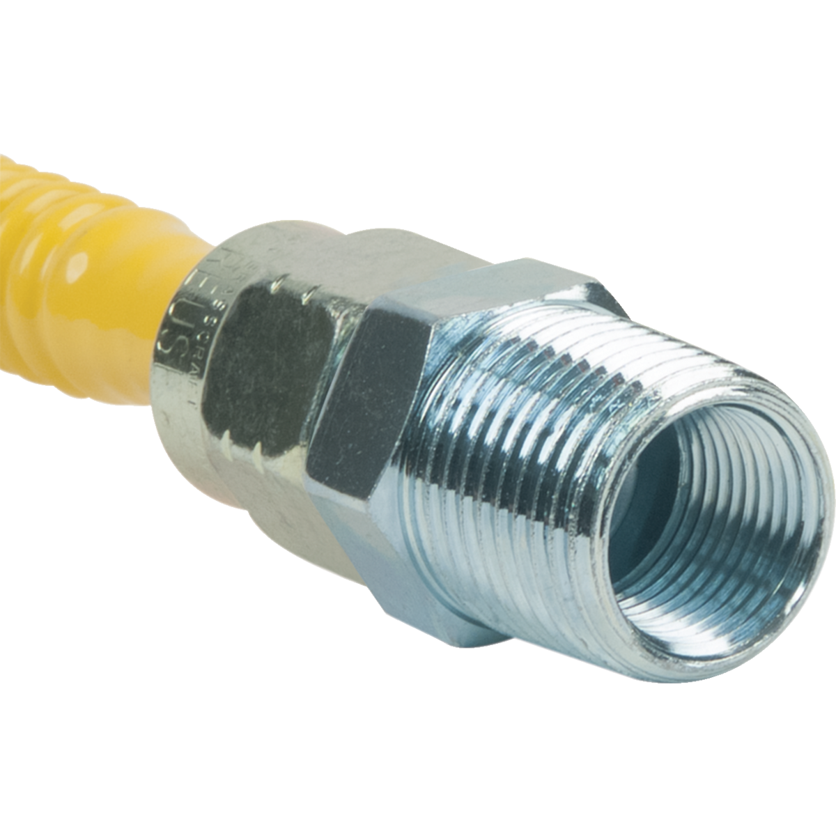 1/2 in. MIP x 3/8 in. FIP Stainless Steel Gas Connector with Safety ...