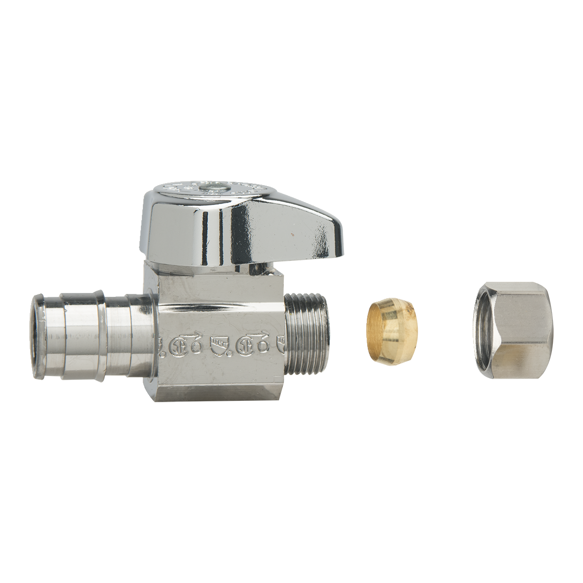 1/2 in. Nom Cold Expansion PEX Barb x 3/8 in. O.D. Comp Straight Stop ...