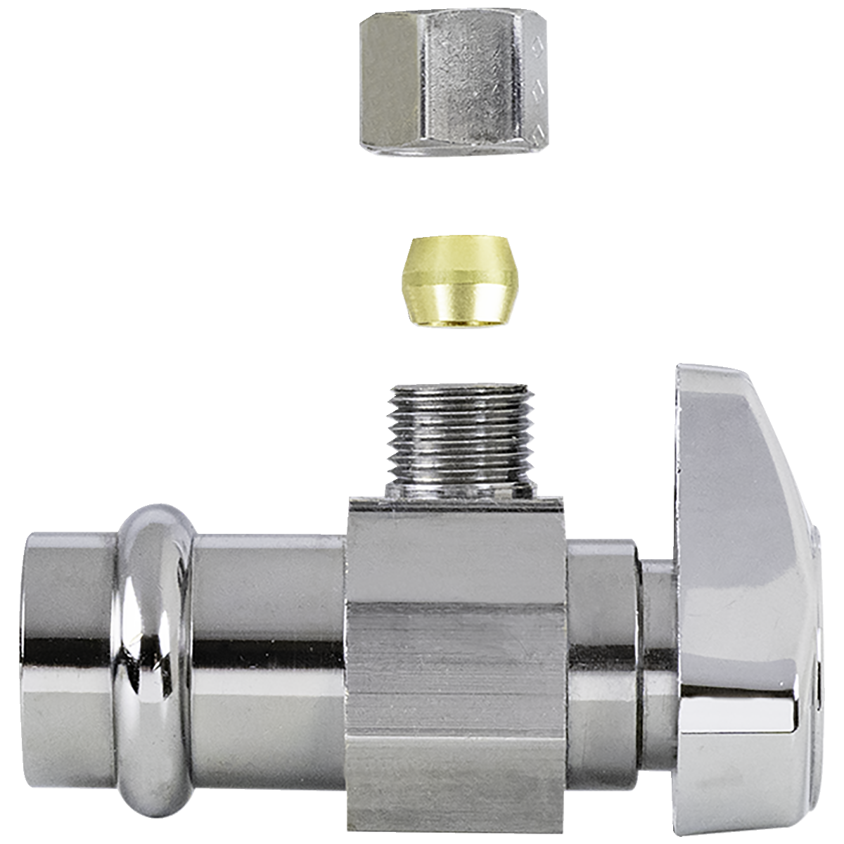 1/2 in. Nom Press Connect with 1/4 in. O.D. Comp Angle Stop - BrassCraft